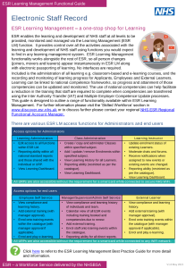 Browse Content - ESR Hub - NHS Electronic Staff Record